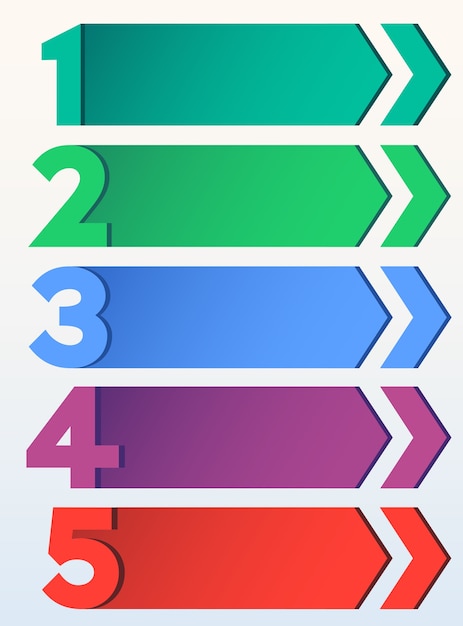 Vibrant Numbered Arrows in Contrasting Colors | Jiffy Designs