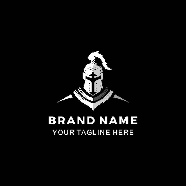Powerful Knight Emblem with Elegant Sword and Helmet | Jiffy Designs