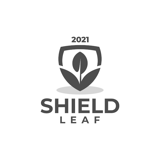 Stylized Leaf Shield Emblem with '2021' Text | Jiffy Designs