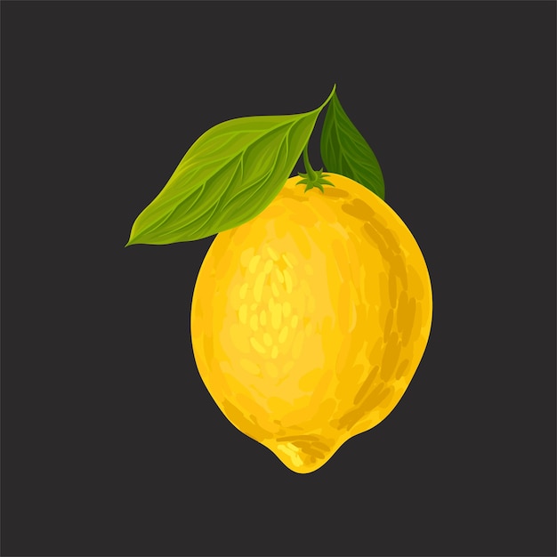 Vibrant Lemon with Verdant Leaves on Dark Background | Jiffy Designs