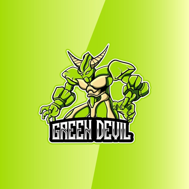 Fierce and Formidable Green Devil Gaming Mascot | Jiffy Designs