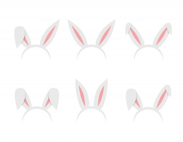 Minimalist White Bunny Rabbit Ears Collection with Pink Accents | Jiffy ...