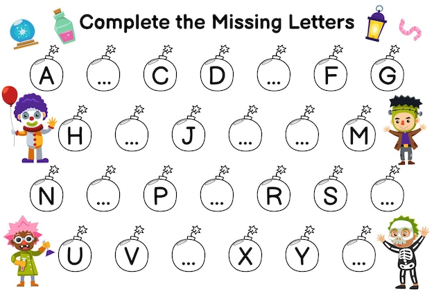 Playful Characters Complete the Missing Letters | Jiffy Designs