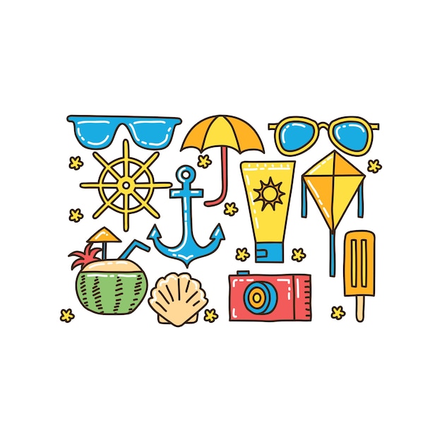 Vibrant Collection of Iconic Summer Symbols and Accessories | Jiffy Designs