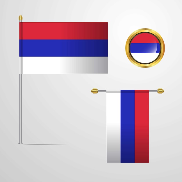 Vibrant Serbian Flag Design with Complementary Emblems and Symbols ...