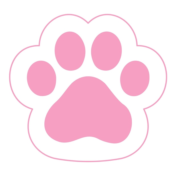 Vibrant Pink Paw Print with Playful Charm | Jiffy Designs