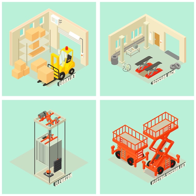 Isometric Illustrations of Workplace and Construction Scenes | Jiffy ...