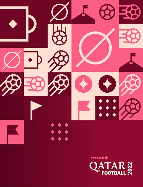 Vibrant Geometric Patterns Showcase Qatar 2022 Football | Jiffy Designs