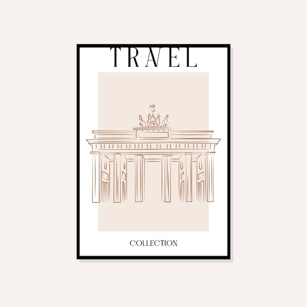 Elegant Architectural Landmark: A Timeless Travel Poster | Jiffy Designs