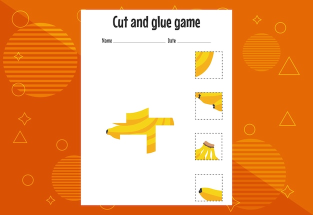 Assemble the Playful Banana Puzzle: A Fun Cut-and-Glue Game | Jiffy Designs