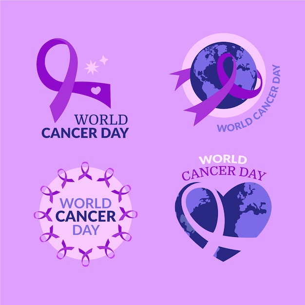 Vibrant World Cancer Day Emblem Collection with Symbolic Ribbons and ...