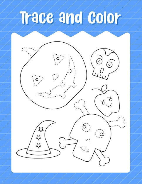 Trace and Color Halloween-Themed Shapes and Objects | Jiffy Designs