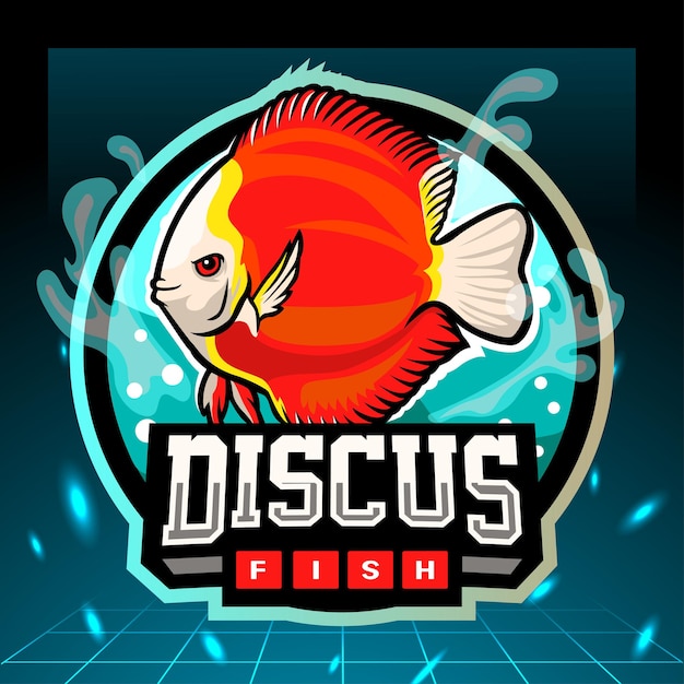 Vibrant Tropical Fish Emblem for Discus Fish Enthusiasts | Jiffy Designs