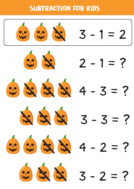 Spooky Subtraction: Pumpkin Puzzle for Kids | Jiffy Designs