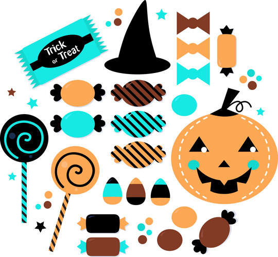Halloween Trick Or Treat Candies. Vector Illustration | Jiffy Designs