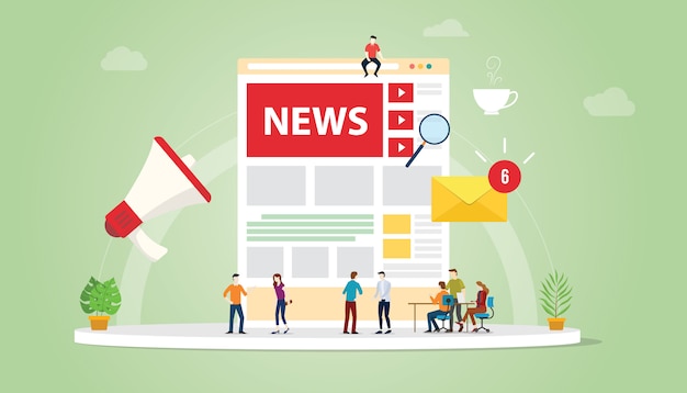 Breaking News: Informative and Engaging News Platform Illustration ...