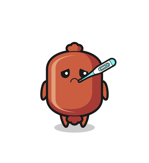 Adorable Sick Cartoon Character with Thermometer | Jiffy Designs