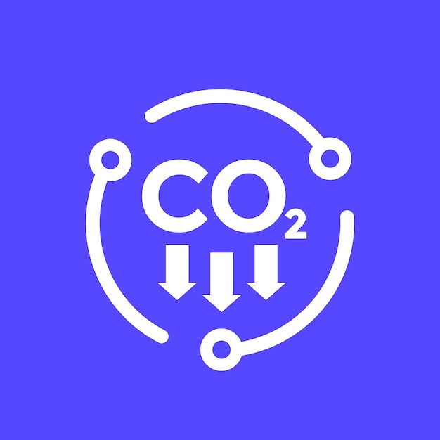 Minimalist CO2 Emissions Icon on Vibrant Blue Background | Jiffy Designs