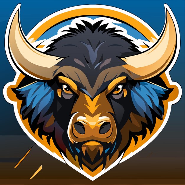 Fierce Bison Mascot with Glowing Horns | Jiffy Designs