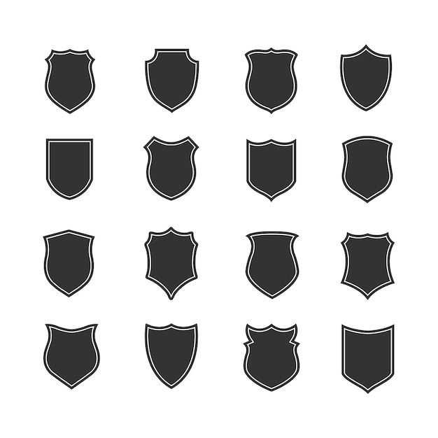 Diverse Collection of Stylized Shield Silhouettes | Jiffy Designs