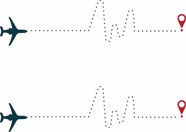 Airplanes Tracing Path to Destination with Dotted Line | Jiffy Designs