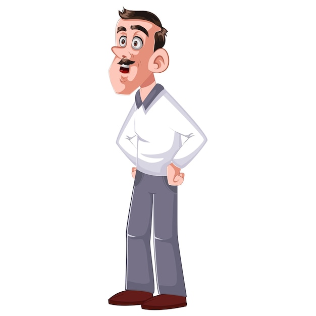 Surprised and Curious Office Worker in Cartoon Style | Jiffy Designs