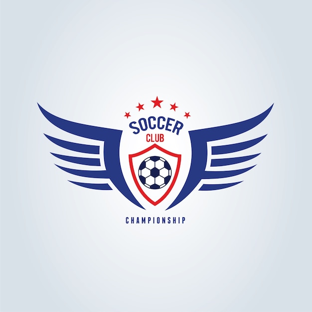 Winged Soccer Club Championship Shield with Stars | Jiffy Designs