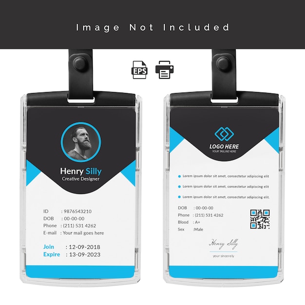 Stylish ID Card Templates with Monochrome and Blue Accents | Jiffy Designs
