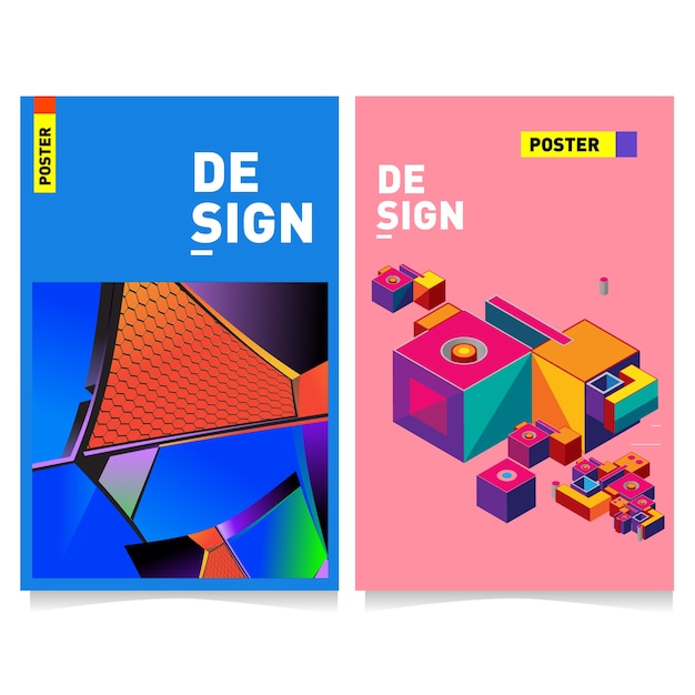 Vibrant Geometric Shapes Poster Design with Bold Colors | Jiffy Designs