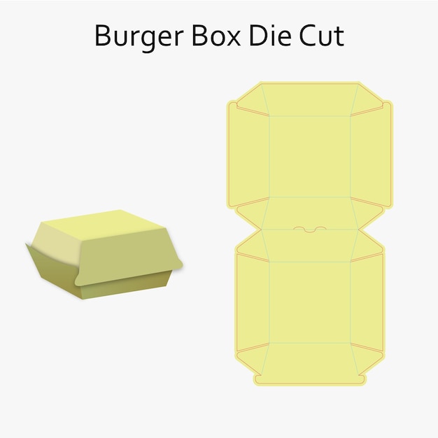 Simplistic Burger Container with Geometric Folds and Creases | Jiffy ...