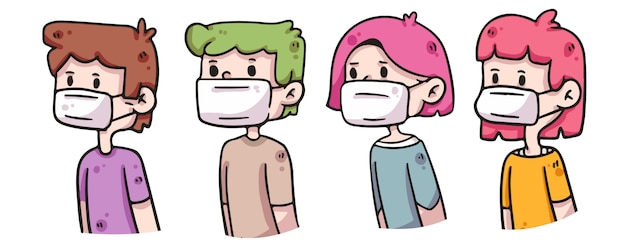 Diverse Group of Masked Cartoon Characters in Vibrant Colors | Jiffy ...