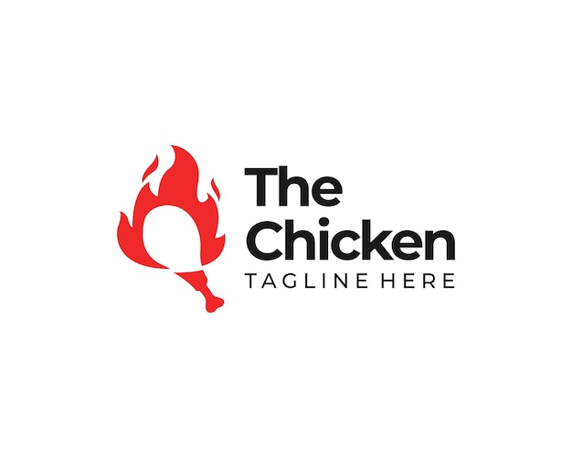 Flaming Chicken Logo with Bold Typographic Tagline | Jiffy Designs