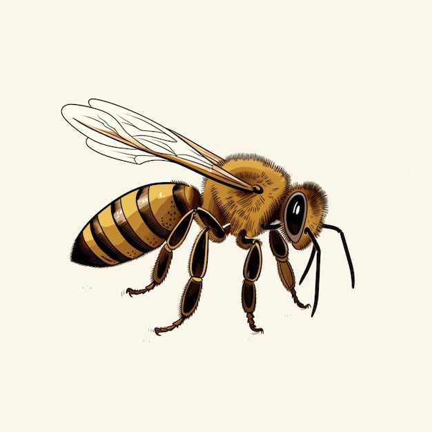 Detailed Illustration of a Hardworking Honey Bee | Jiffy Designs