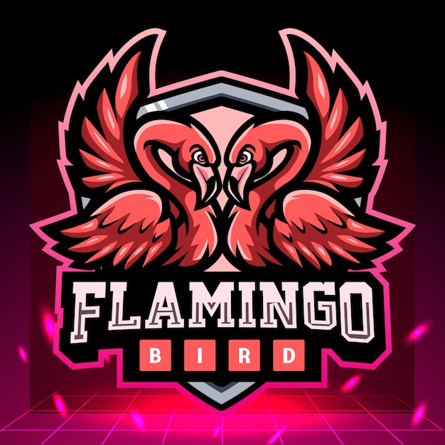 Fierce Flamingo Mascot Logo in Vibrant Pink and Black | Jiffy Designs