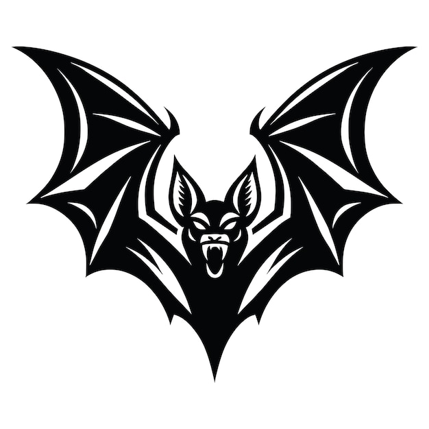 Fierce Bat Silhouette with Dramatic Wing Design | Jiffy Designs