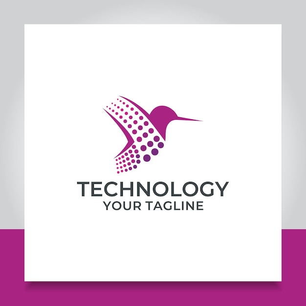 Vibrant Hummingbird Tech Logo with Sleek Typography | Jiffy Designs
