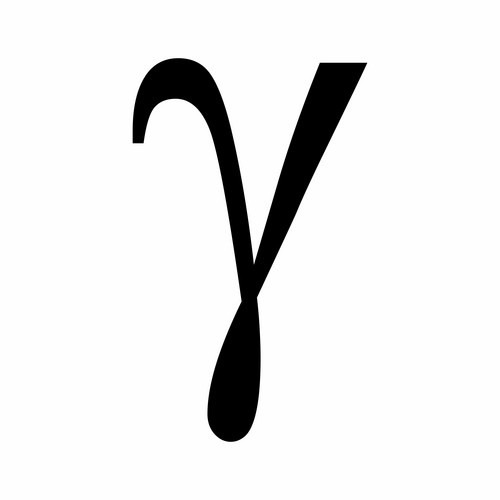 Lowercase Gamma Icon Illustration. Black Letter On White Background ...