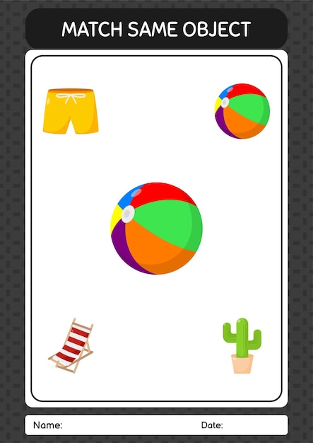 Vibrant Beach Ball and Accessories in Matching Game | Jiffy Designs