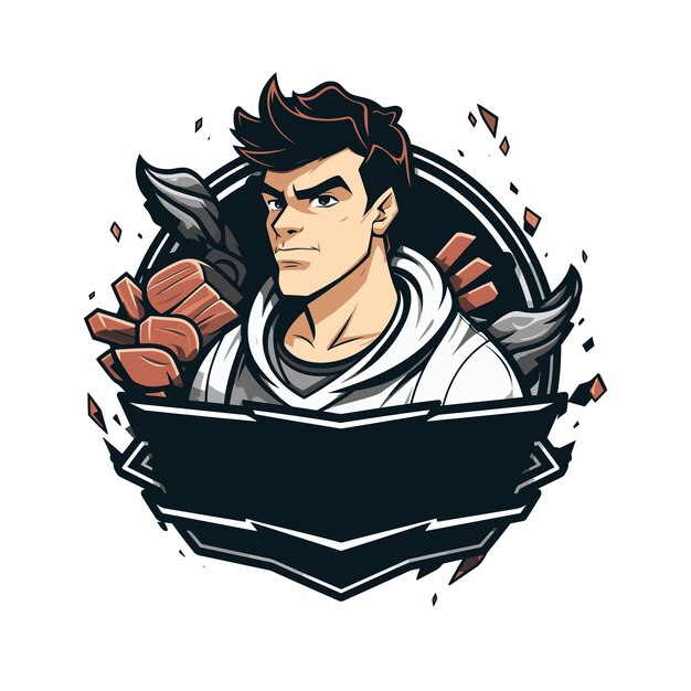 Fierce Warrior in Dramatic Illustration with Bold Banner | Jiffy Designs