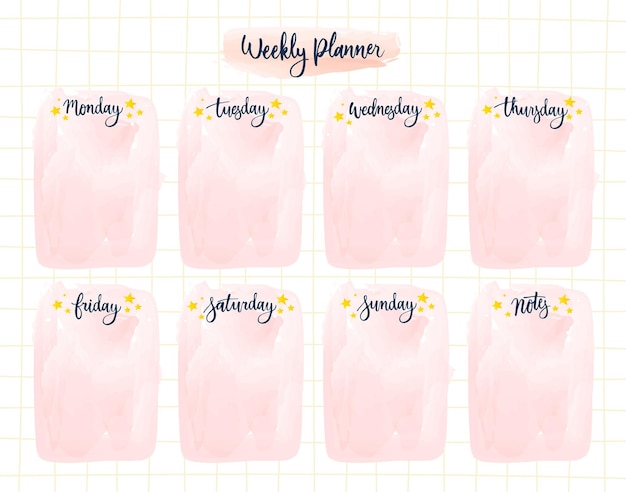 Vibrant Floral Weekly Planner with Handwritten Weekday Labels | Jiffy ...