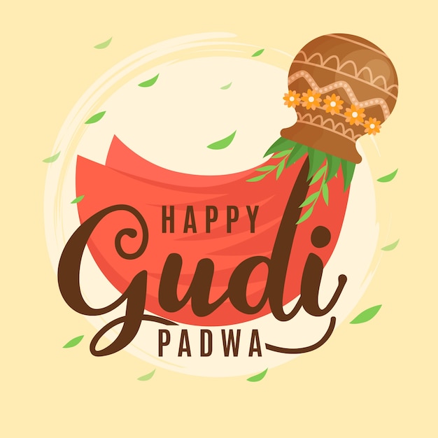 Vibrant Gudi Padwa Celebration Illustration with Festive Elements ...
