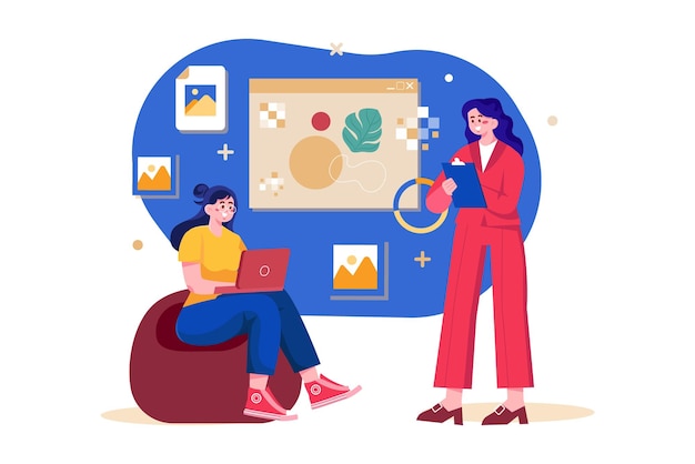 Collaborative Digital Art Creation: Designers Crafting Vibrant Visuals ...