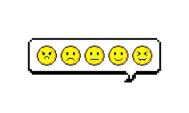 Expressive Pixel Faces: A Retro Emoji Conversation | Jiffy Designs