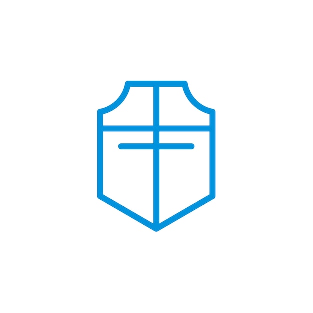 Vibrant Blue Christian Shield with Cross Symbol | Jiffy Designs