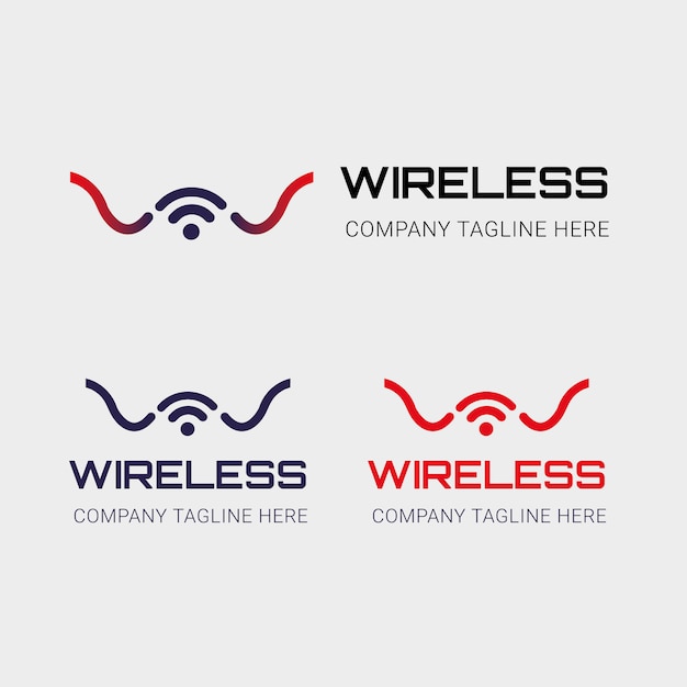 Wireless Company Logo Collection with Signal Wave Graphics | Jiffy Designs