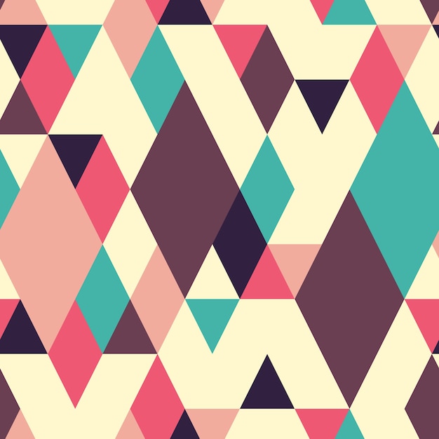 Vibrant Geometric Pattern with Triangles in Retro Color Palette | Jiffy ...