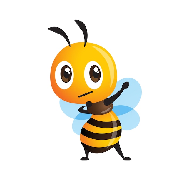 Cheerful Cartoon Bee with Expressive Face and Antennae | Jiffy Designs