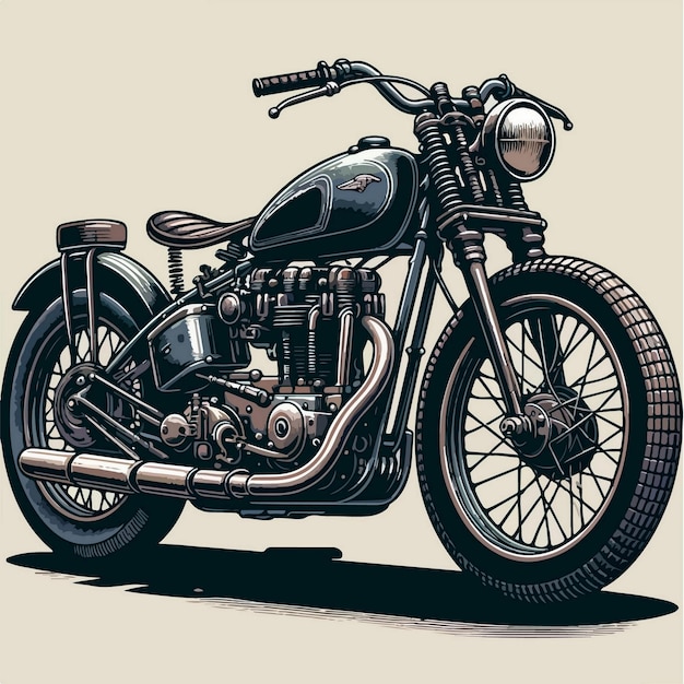 Vintage Motorcycle with Rugged Charm and Timeless Appeal | Jiffy Designs