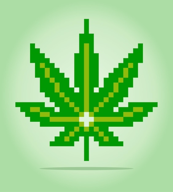 Vibrant Pixel Art Cannabis Leaf Design | Jiffy Designs