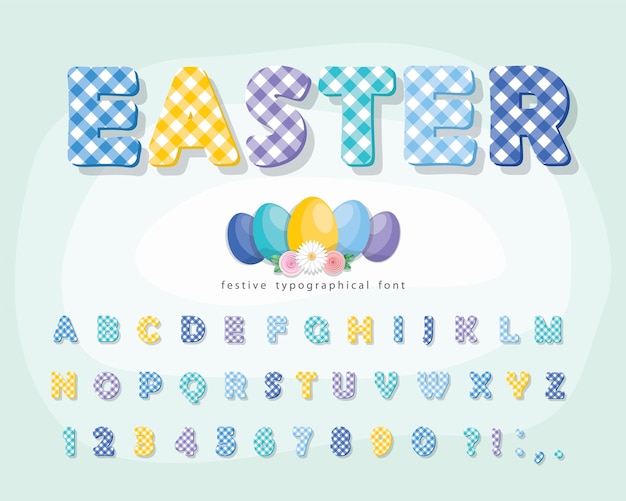 Vibrant Gingham-Inspired Easter Typographical Font | Jiffy Designs